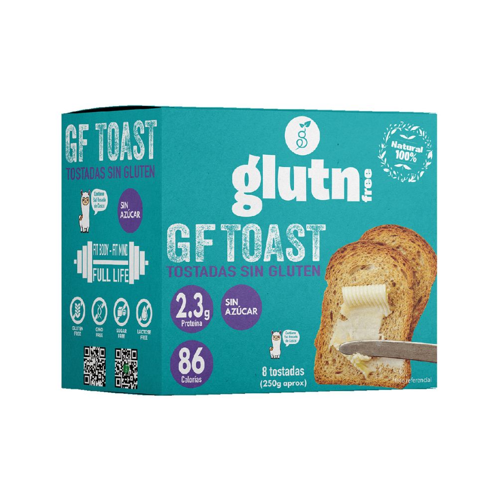 Tostadas sin gluten caja x 8und. Gluten Free by Green - Flora y Fauna